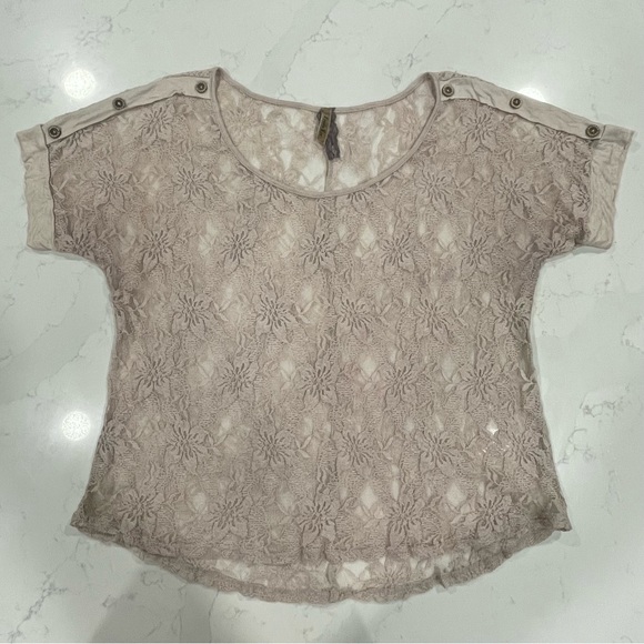 Lucie Lu | Tops | Lucie Lu Lace Short Sleeve Lace Shirt 3xl | Poshmark